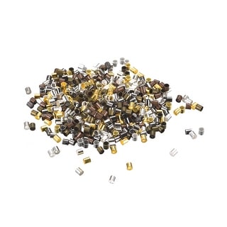 500Pcs 2x2mm Crimp Tube Beads Jewelry Making Crimp End Spacer Bead ...