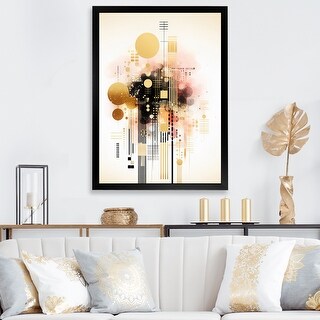 Designart "Pink Elegant Geometric shapes" Modern Geometric Framed Wall ...