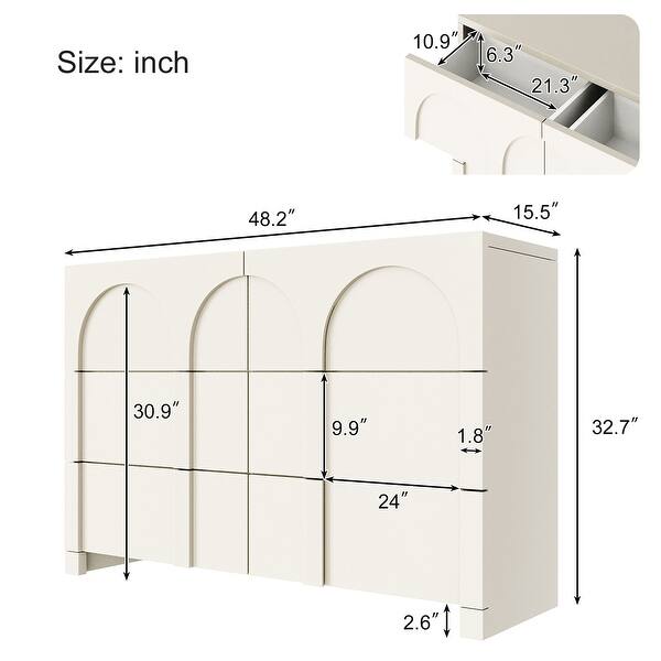 Modern Style Rubber Wood Structure Cabinet Chest Ample Storage Spaces ...