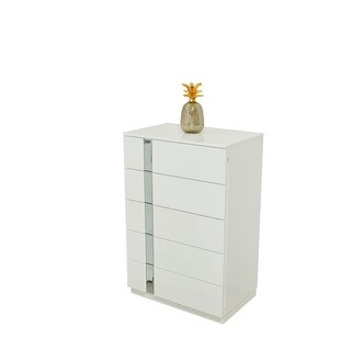 Senna 5-drawer Chest Vertical Modern Chest, Silver Detail - Bed Bath ...