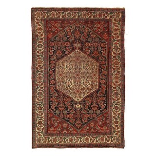 Canvello Silkroad Antique Bidjar Red Vintage Rug - 4'4'' X 6'8'' - Rust ...