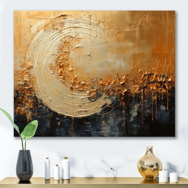 Designart "Gold Glimmering Moon Magic I" Moon Wall Art - Bed Bath ...