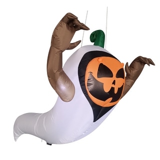 Syncfun 4 FT Tall Halloween Inflatable Hanging Pumpkin Ghost with LEDs ...
