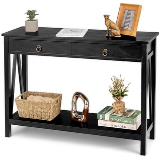 Console Table Storage Shelf Modern Sofa Table w/ Drawer Entryway ...