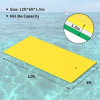 7 FT 3-Layer XPE Lily Pad Floating Mat, Double-Sided Use Floating Water ...