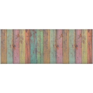 HomeRoots 2' X 5' Distressed Aqua Green And PinkArea Rug With UV ...