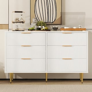 6 Drawer Dresser with Metal Leg and Handle - Bed Bath & Beyond - 39295434
