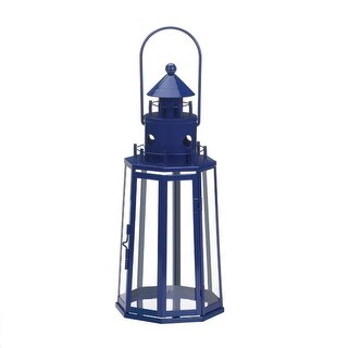 Blue Lighthouse Lantern - 6.00" x 6.00" x 13.50". - Bed Bath & Beyond ...