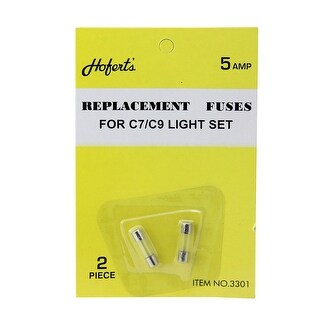 Set of 2 Replacement Fuses for C7 or C9 Christmas Lights - 5 Amps - Bed ...