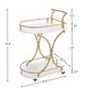 2-Tier Bar Cart, Gold Bar Carts With 2-Tier Storage Shelves, 3 Wine ...