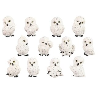 Q-Max 12-PC Set Snowy Mini Owl 2"H Statue Fantasy Decoration Figurine ...