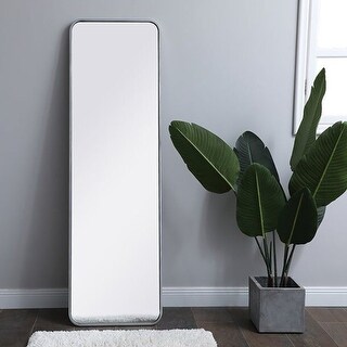 18"x60" Soft Corner Metal Rectangular Mirror Silver - 18"x30" - Bed ...