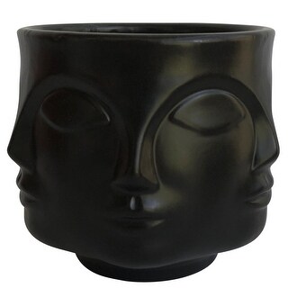 Ceramic 5" Multi-face Planter, Black 3.94"H - 4.92" x 4.53" x 3.94 ...