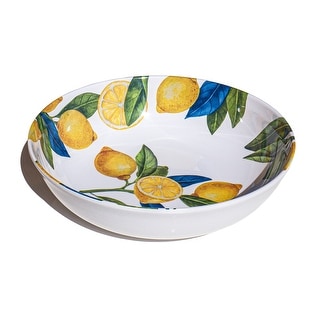 Abode Homewares Lemon Orchard Melamine Serving Bowl - Yellow - 11.9 ...