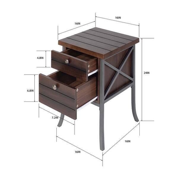 End Table 3-tiers Industrial Style X-base Steel - Bed Bath & Beyond ...