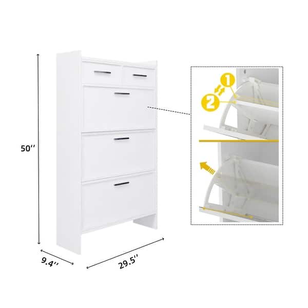 PVC Surface Shaker Shape Door 3 Doors Shoe Cabinet Shoe Rack With 2 ...