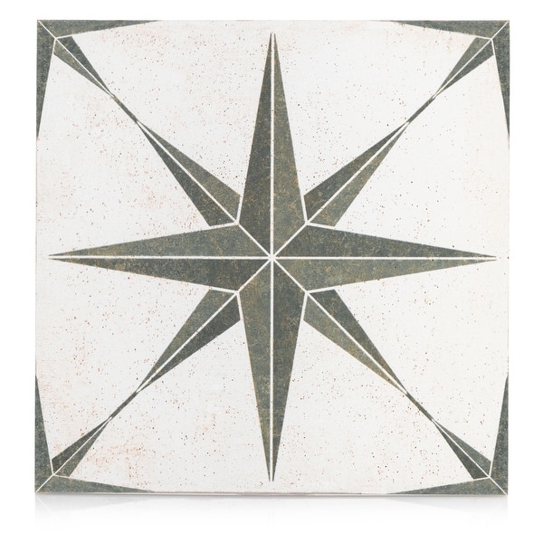 Industry Tile 9x9 Star Green Porcelain Tile Wall and Floor - Bed Bath ...