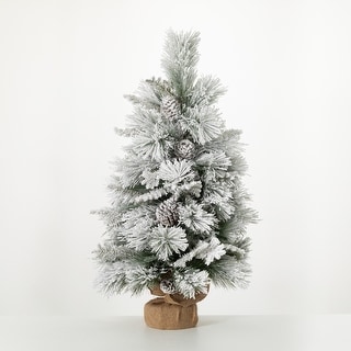 Sullivans Flocked Pine Tree In Burlap, Green - Bed Bath & Beyond - 38405815