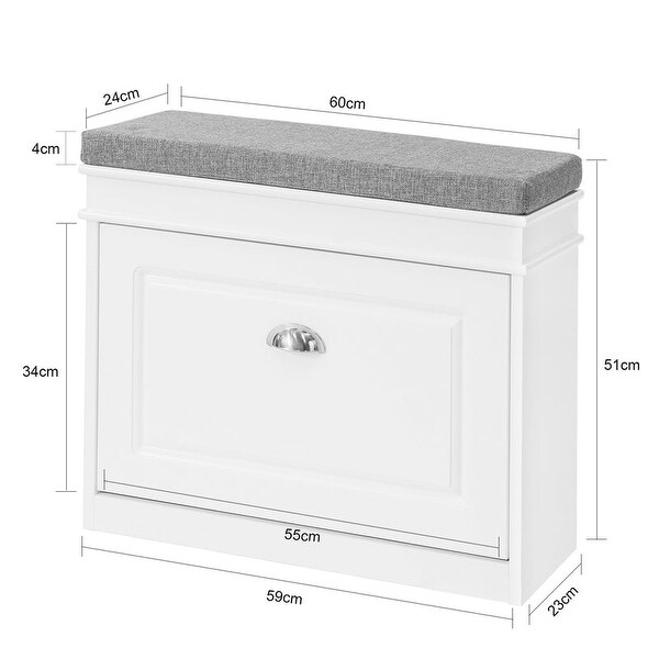 SoBuy FSR82 L W Hallway Shoe Bench Storage Cabinet With Flip Drawer On Sale Bed Bath Beyond 39802254