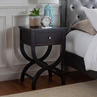 SAFAVIEH Maxine Black Night Table - 18" x 15" x 26.8" - Bed Bath ...