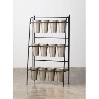 Sullivans Bucket Floral Display 49"H & 9"H Silver - 27.5"L x 13.75"W x ...