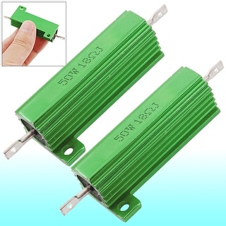 2 x Chassis Mounted 50W 18 Ohm 5% Aluminum Case Wirewound Resistors ...