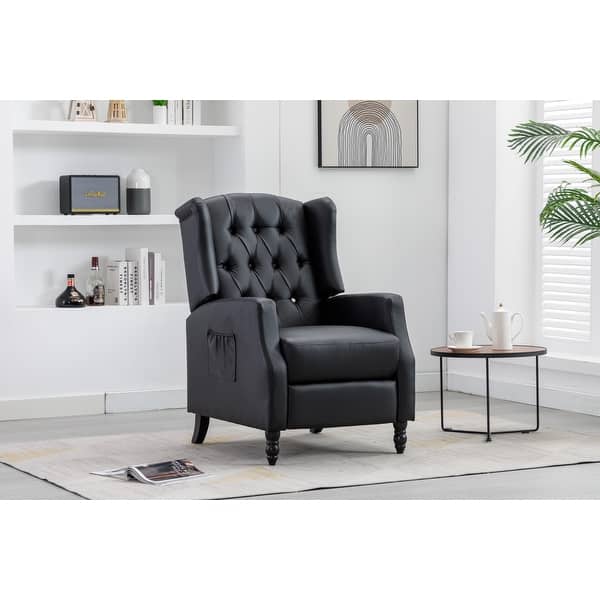 Wingback Chairs Lean Back Velvet Accent Chair Tufted Cushions Arm Sofa ...