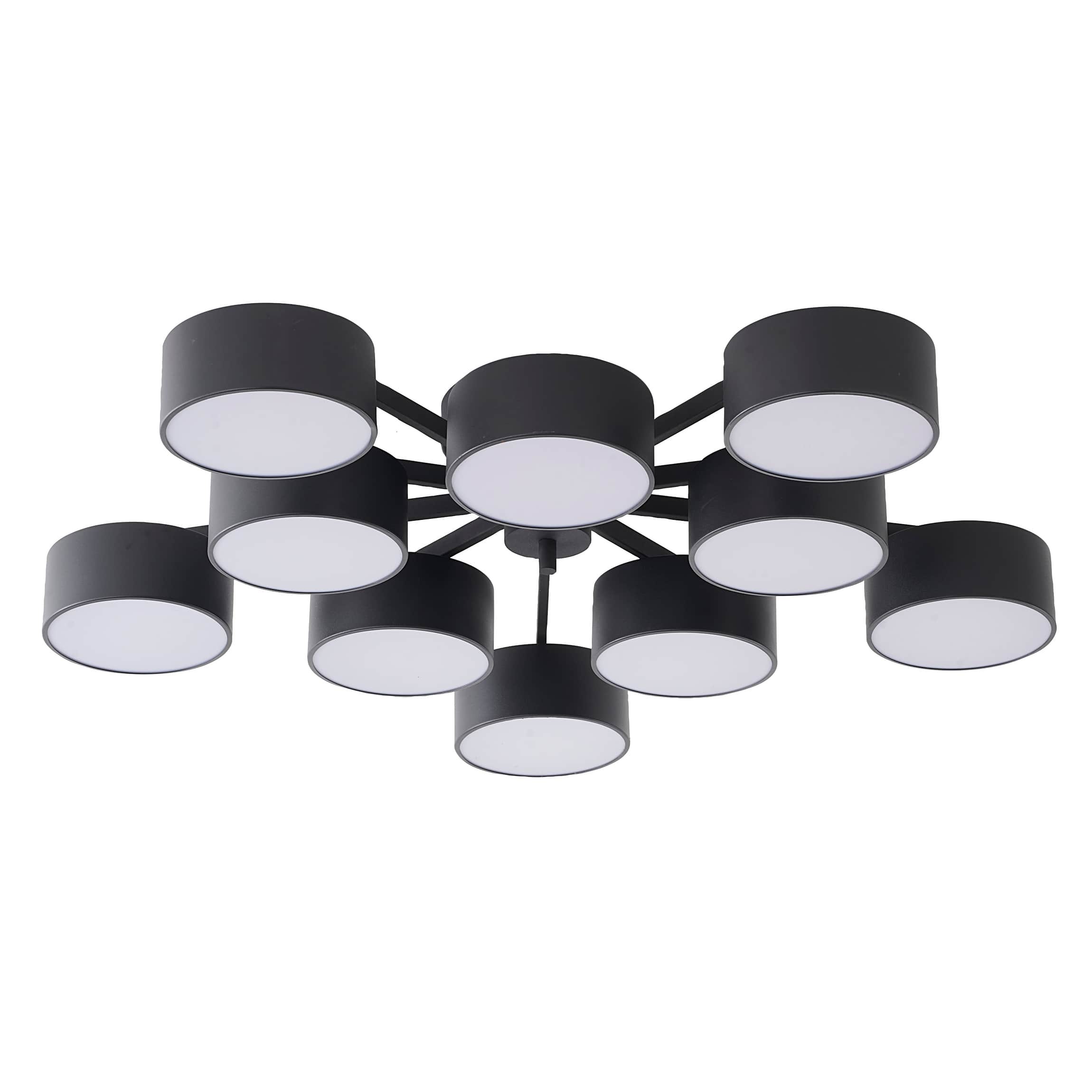 38-Inch Black Metal LED Chandelier With Black Shades - On Sale - Bed ...