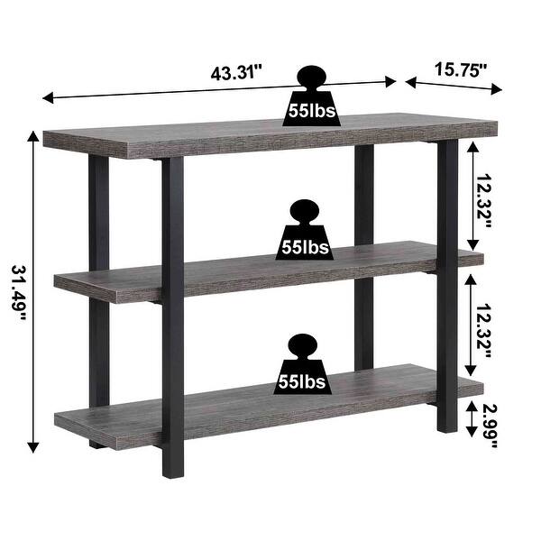 Wood 3-Tier Console Table with Shelves - Bed Bath & Beyond - 37846484