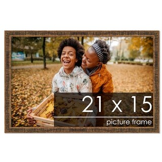 21x15 Distressed/Aged Black Complete Wood Picture Frame with UV Acrylic ...