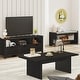47 Inch Modern Rectangular Coffee Table with Spacious Top and Slatted ...
