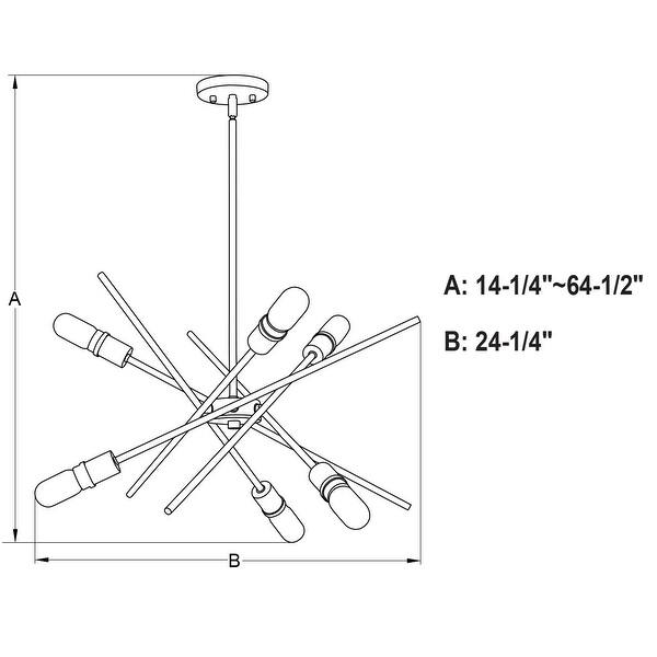Vaxcel Lighting P0390 Halsted 6 Light 25" Wide Abstract Sputnik - Bed ...