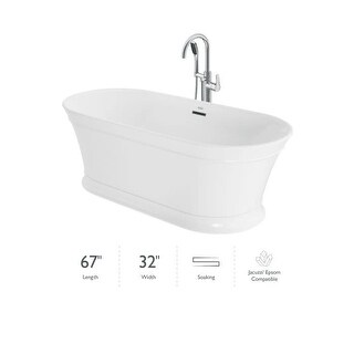 Jacuzzi Lyndsay 67" Free Standing Acrylic Soaking Tub with NW50827 Tub ...