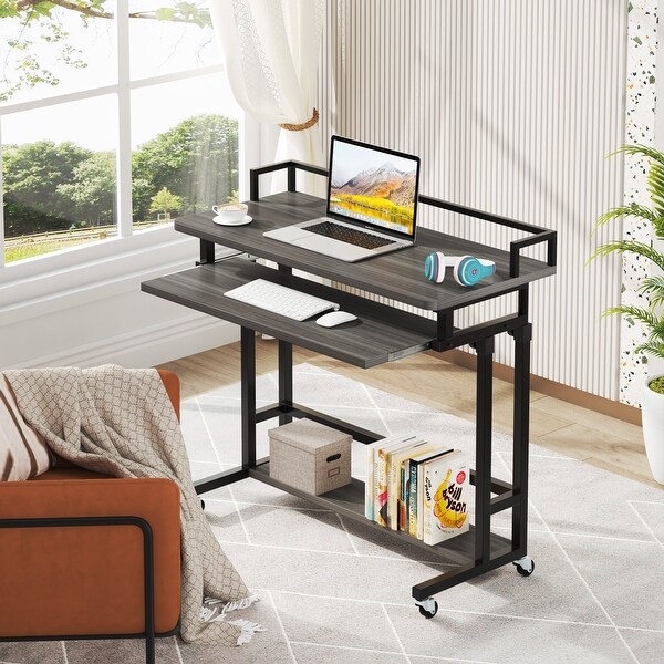 Portable Standing Desk , Adjustable Height Couch Table with Keyboard ...
