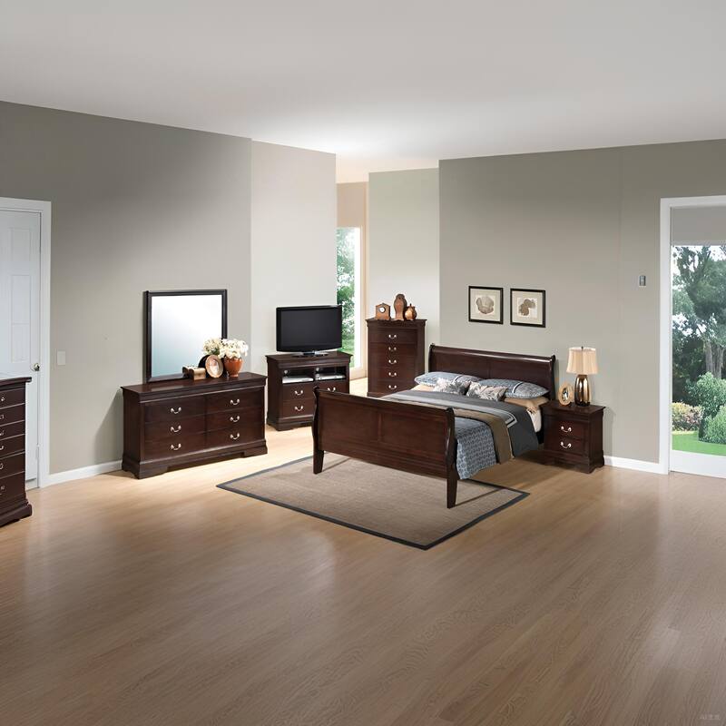 Louis Phillipe Wood Sleigh Bed - On Sale - Overstock - 31134916
