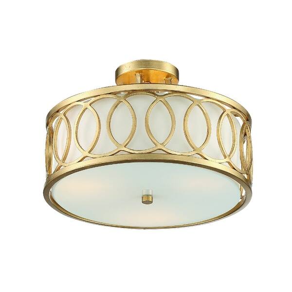 Libby Langdon for Crystorama Graham 3 Light Antique Gold Ceiling Mount ...