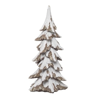 8.25" Brown and White Christmas Snowy Tree Tabletop Decor - Bed Bath ...