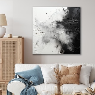 Designart "Black And White Abstract Element Fight" Abstract Shapes Wall ...