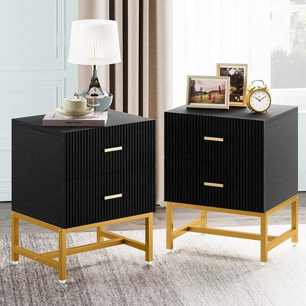 Black and gold bedside cabinets store