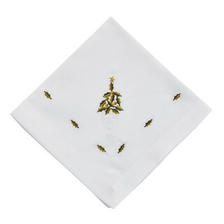 Embroidered Table Napkins With Topiary Design (Set of 4) - 20"x20 ...