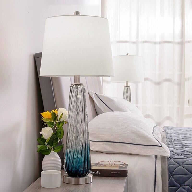 28.75" Gradient Blue Bedside Table Lamp Set (Set of 2) - On Sale - Bed ...