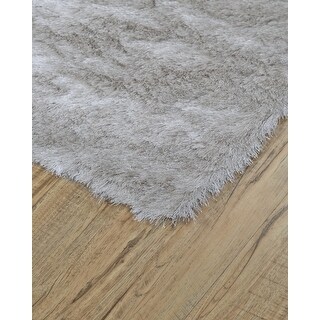 5' X 8' Gray And Silver Shag Handmade Area Rug - 3'6" - Bed Bath ...