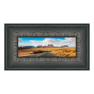 39x13 or Puzzle Distressed/Aged Black Complete Wood Panoramic Frame ...