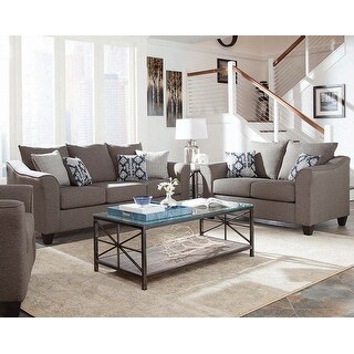Salizar Grey Upholstered Flared Arm Sofa Set - Bed Bath & Beyond - 21862485