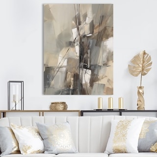 Designart "Abstract Design Shapes I" Abstract Wall Art For Living Room ...