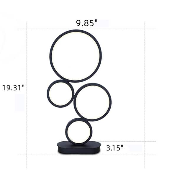 Matte Black Dimmable LED Strip Table Lamp with Remote - 9.85" H - Bed ...