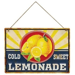 Cold Sweet Lemonade Retro Hanging Metal Sign - Yellow - 11" high by 15. ...