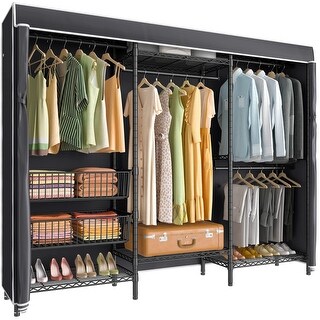 Portable Closets Clothes Rack with Slid Basket, Wardrobe Closet ...