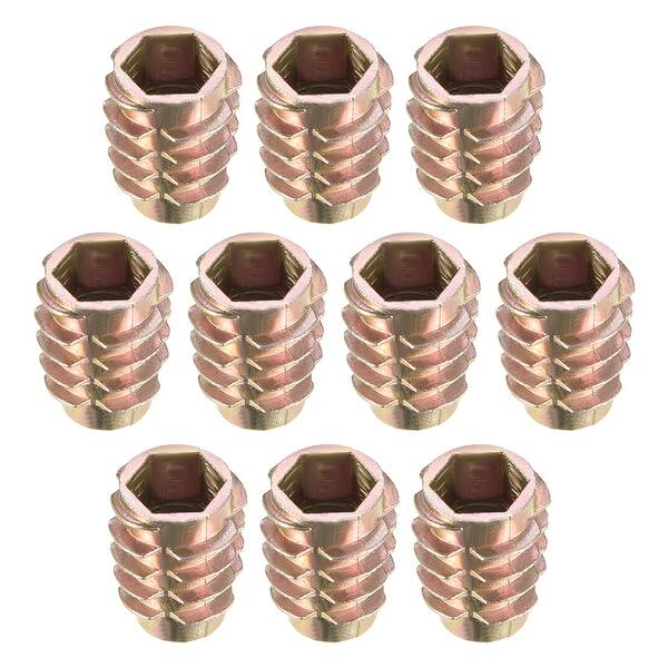 Threaded Insert Nuts Zinc Alloy Hex-Flush M8 Internal Threads 18mm ...