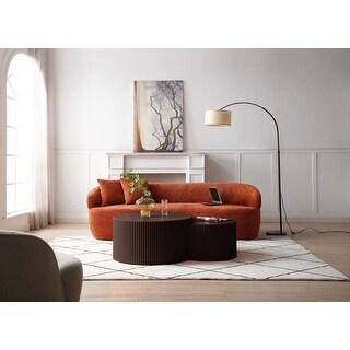 Relief Round Coffee Table Half Moon Shaped End Table - Bed Bath ...
